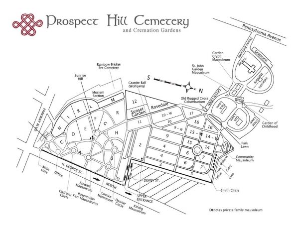 Tour Map - Prospect Hill Cemetery & Cremation Gardens