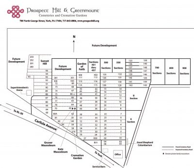 Greenmount Cemetery Map - Prospect Hill Cemetery & Cremation Gardens